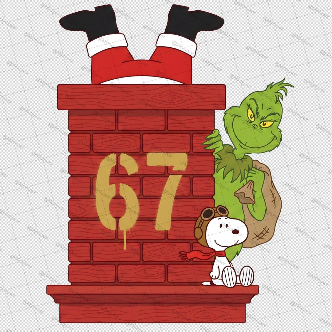 Funny Grinch Christmas Clipart: Santa Stuck in Chimney, Snoopy Pilot ...