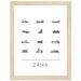 Zaha Hadid Architecture Poster - 12 Hand-drawn Designs in Wooden Frame ...