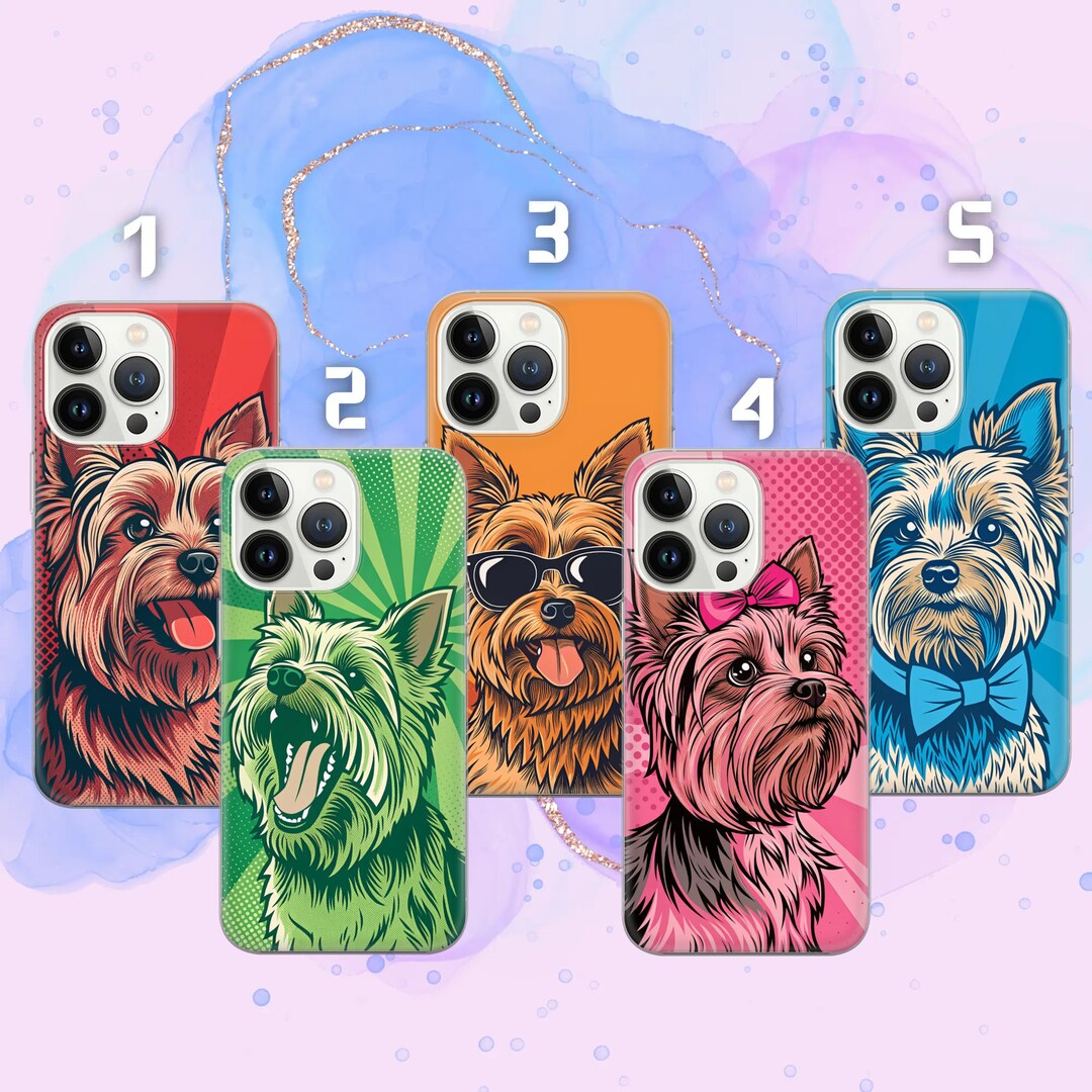 Yorkie Phone Case Dog Phone Cover for iPhone 16 Pro, 15, 14, 13, 12, 11 ...