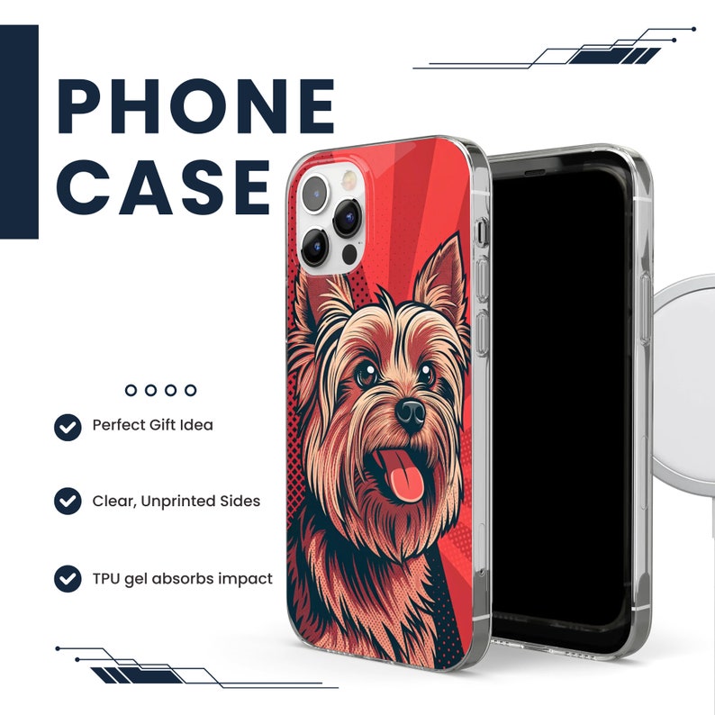 Yorkie Phone Case Dog Phone Cover for iPhone 16 Pro, 15, 14, 13, 12, 11 ...