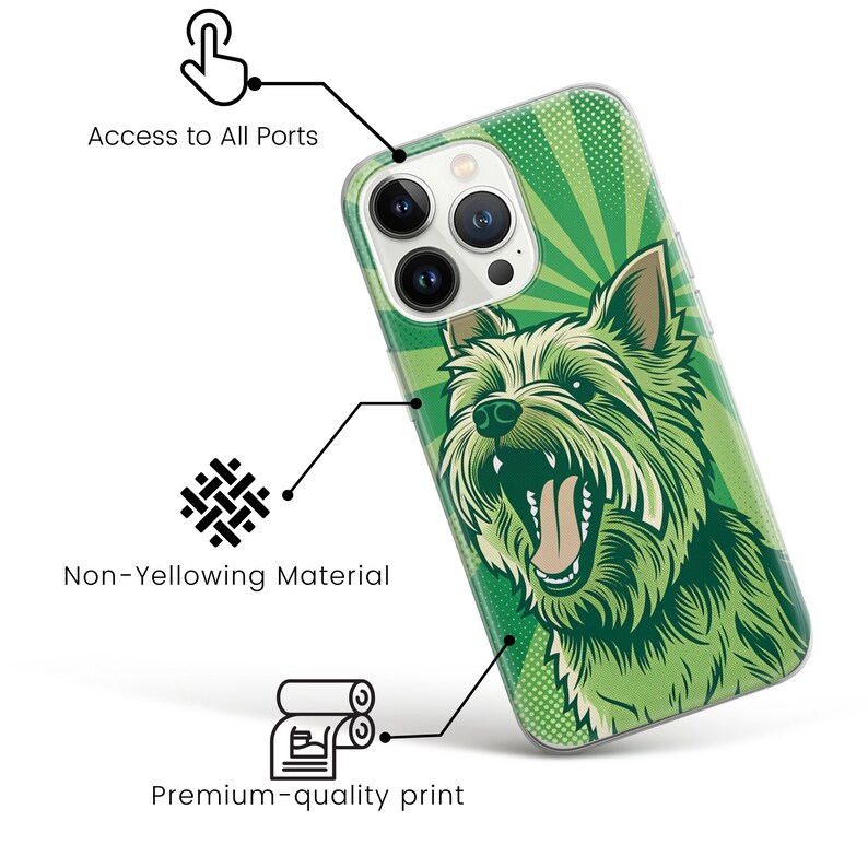 Yorkie Phone Case Dog Phone Cover for iPhone 16 Pro, 15, 14, 13, 12, 11 ...