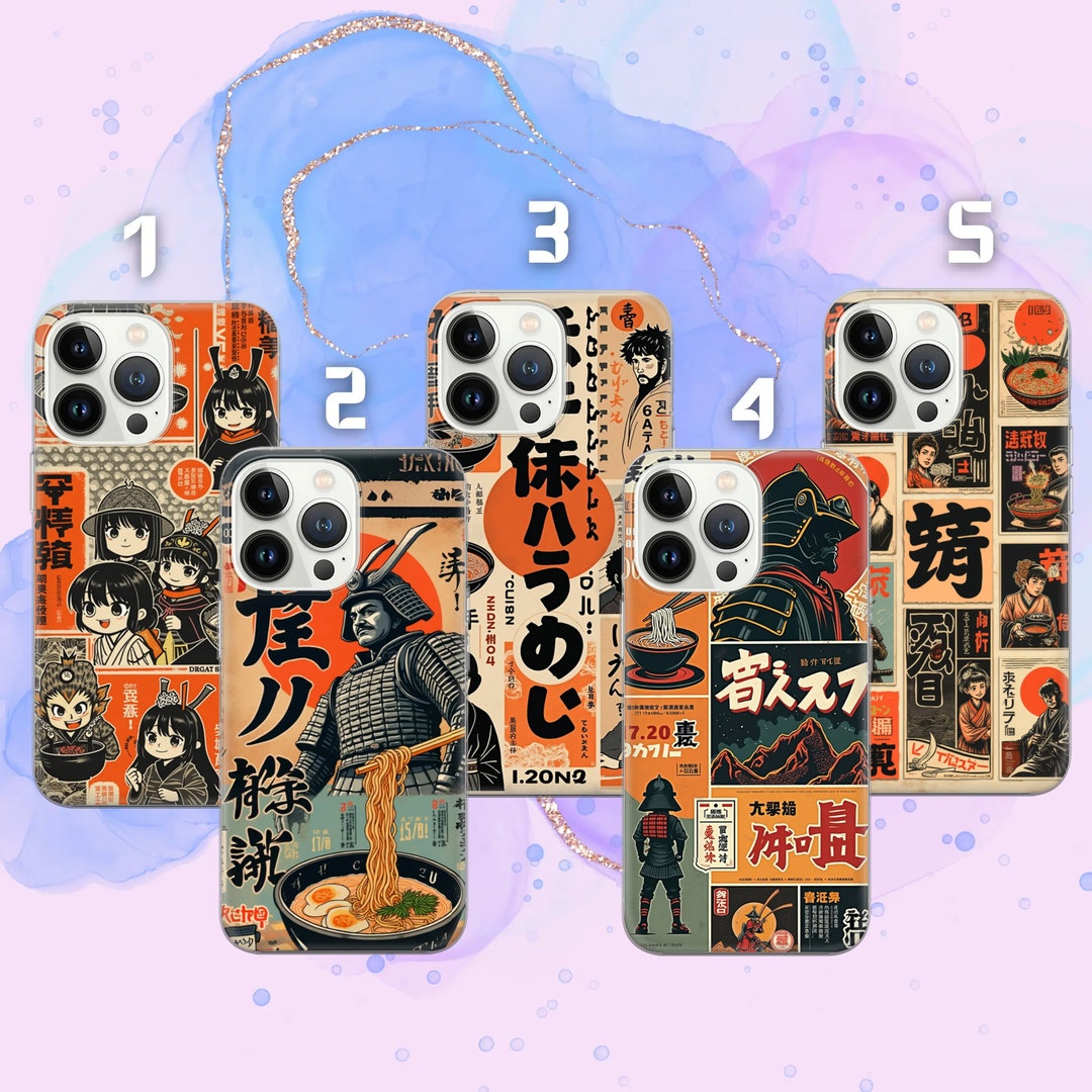 Japanese Phone Case Anime Cover for iPhone 16 Pro, 15, 14, 13, 12, 11 ...