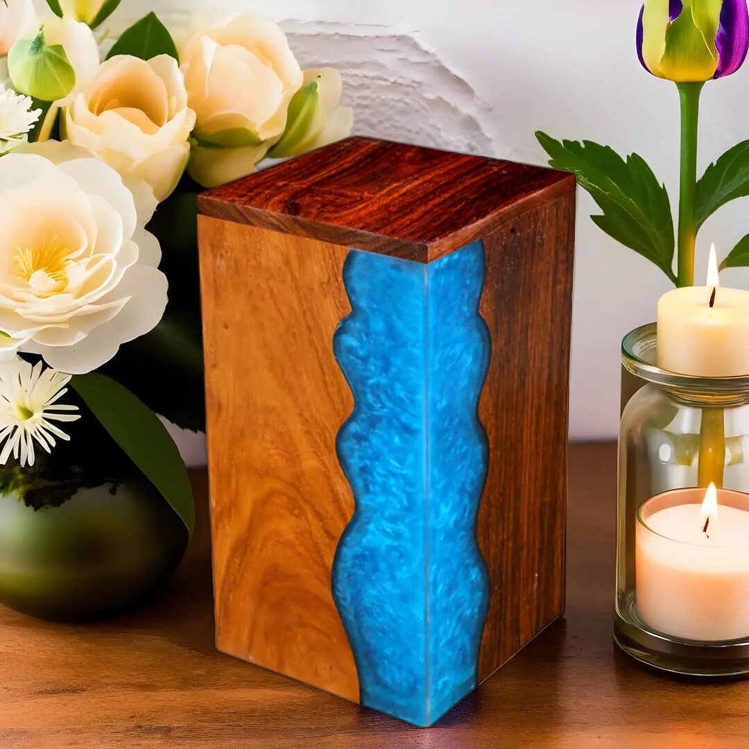 Epoxy Resin Wooden Urns for Human Ashes Cremation Urns for Adult Men ...
