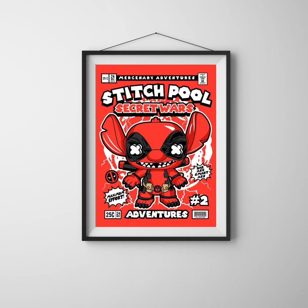 Stitch as Deadpool Funko Pop Poster Fun and Quirky Art Print - Etsy