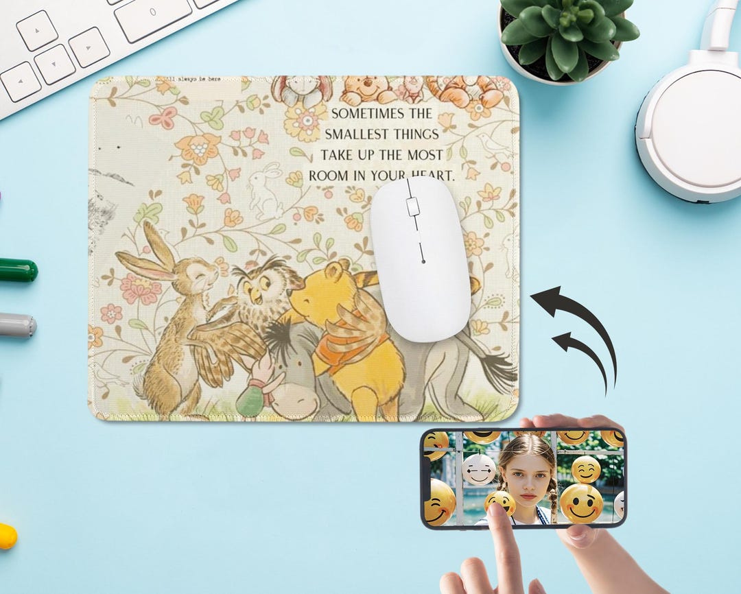 Little Winnie-custom Mouse Pad, Fun Mouse Pad, Desk Accessories, Desk ...