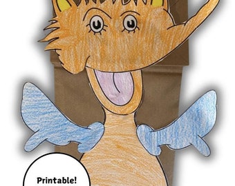 Dr. Seuss Printable Craft - Fox in Socks Puppet Craft - Dr. Seuss Craft ...