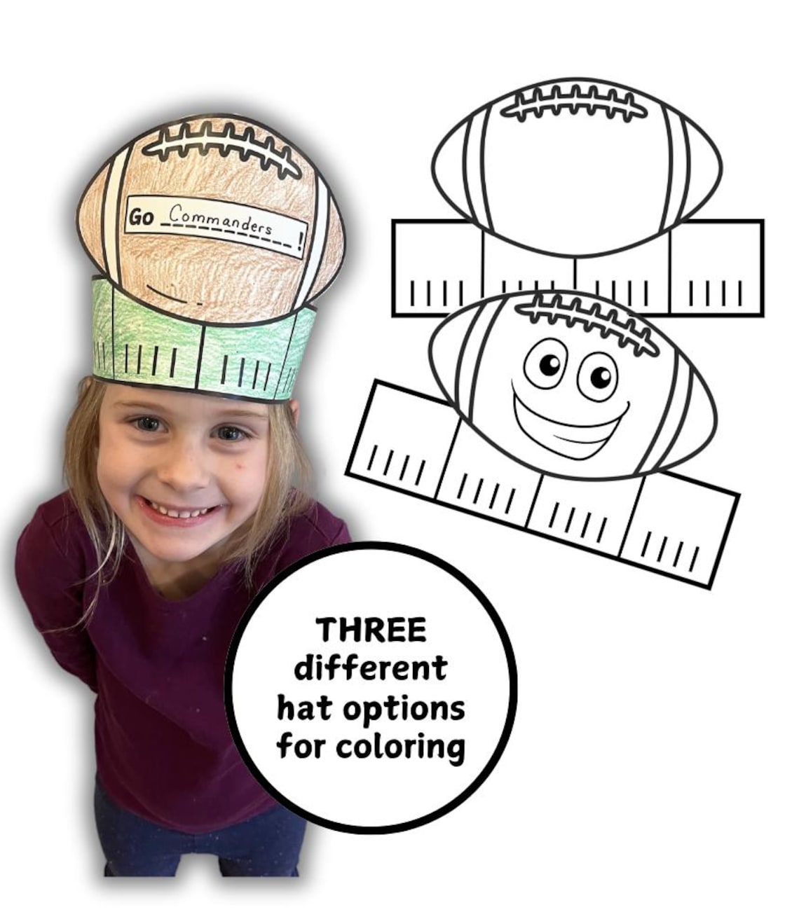 Printable Football Party Hat: Super Bowl Team Craft (PDF) - Etsy