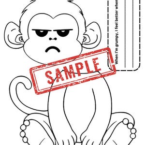 Grumpy Monkey Puppet Craft: Kids Printable (PDF) - Etsy