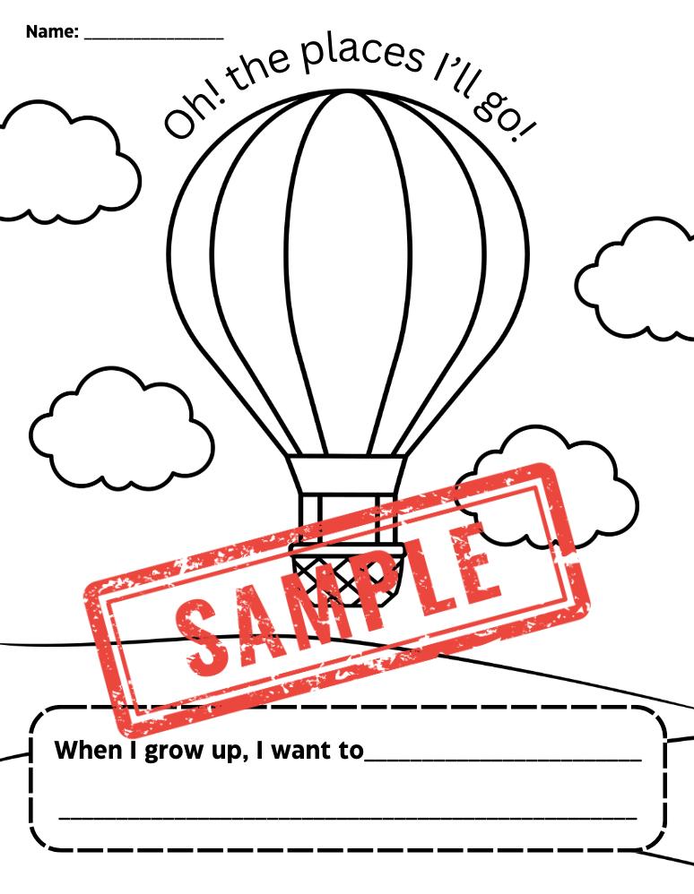 Oh the Places You'll Go Craft - Dr. Seuss Printable Craft - Oh the ...