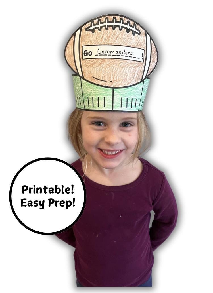 Printable Football Party Hat: Super Bowl Team Craft (PDF) - Etsy