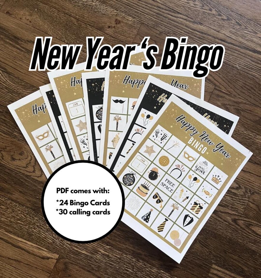 New Year's Printable Bingo New Year's Eve Activity for Kids - Etsy