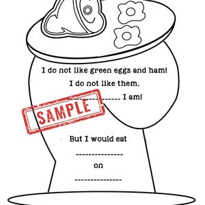 Dr. Seuss Printable Craft - Green Eggs and Ham Craft - Dr. Seuss Craft ...