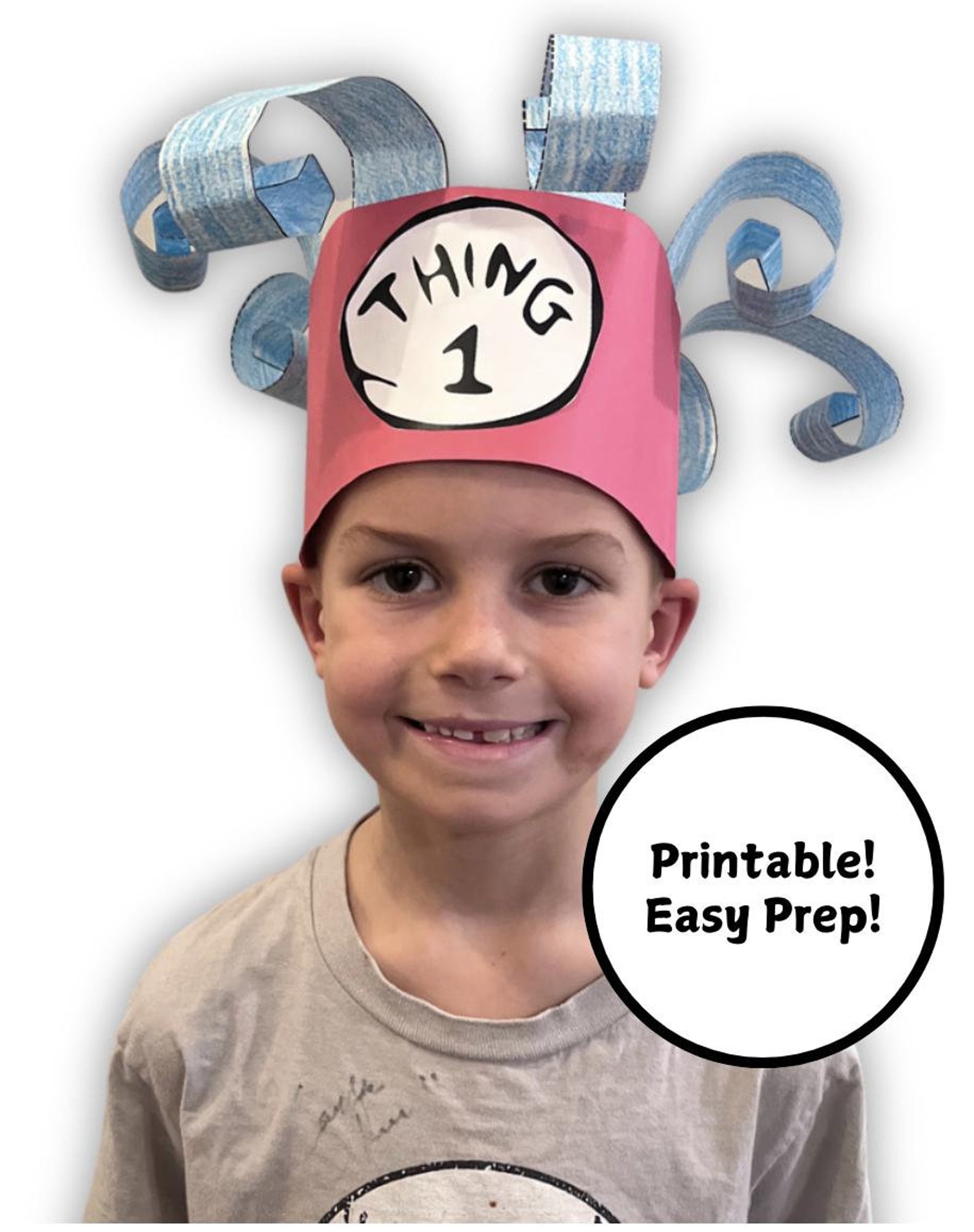 Dr. Seuss Craft Thing 1 and Thing 2 Craft Printable Hat Headband Easy ...