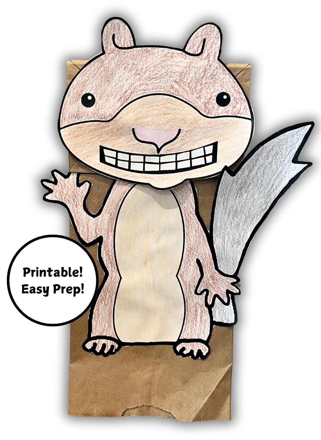 Scaredy Squirrel Puppet Craft - Scaredy Squirrel Book Craft - Scaredy ...