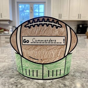 Printable Football Party Hat: Super Bowl Team Craft (PDF) - Etsy