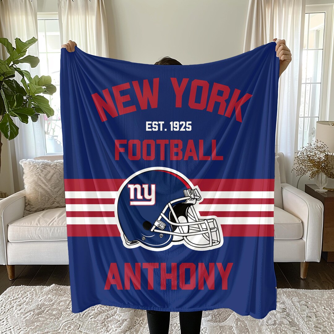 Custom New York Giants Velveteen Plush Blanket NFL Giants Gift Sports ...