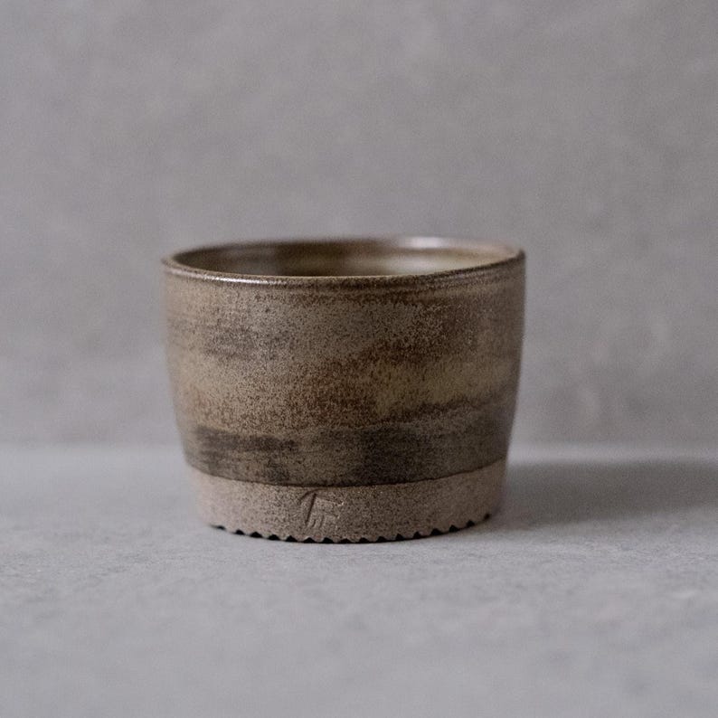 Handmade Ceramic Cappuccino Cup With Textured Bottom - Etsy