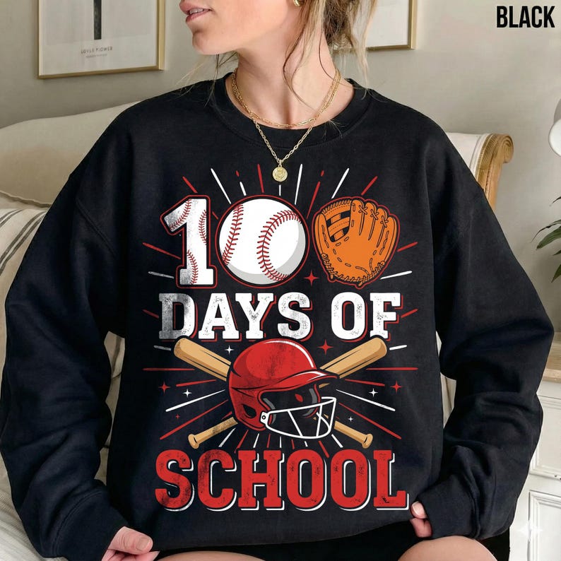 100 Days of School Baseball PNG: Funny Teacher Student Png Sports ...