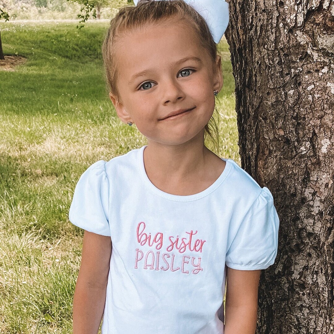 Monogrammed Big Sister Tshirt, Personalized Big Sis Shirt, Big Sister ...
