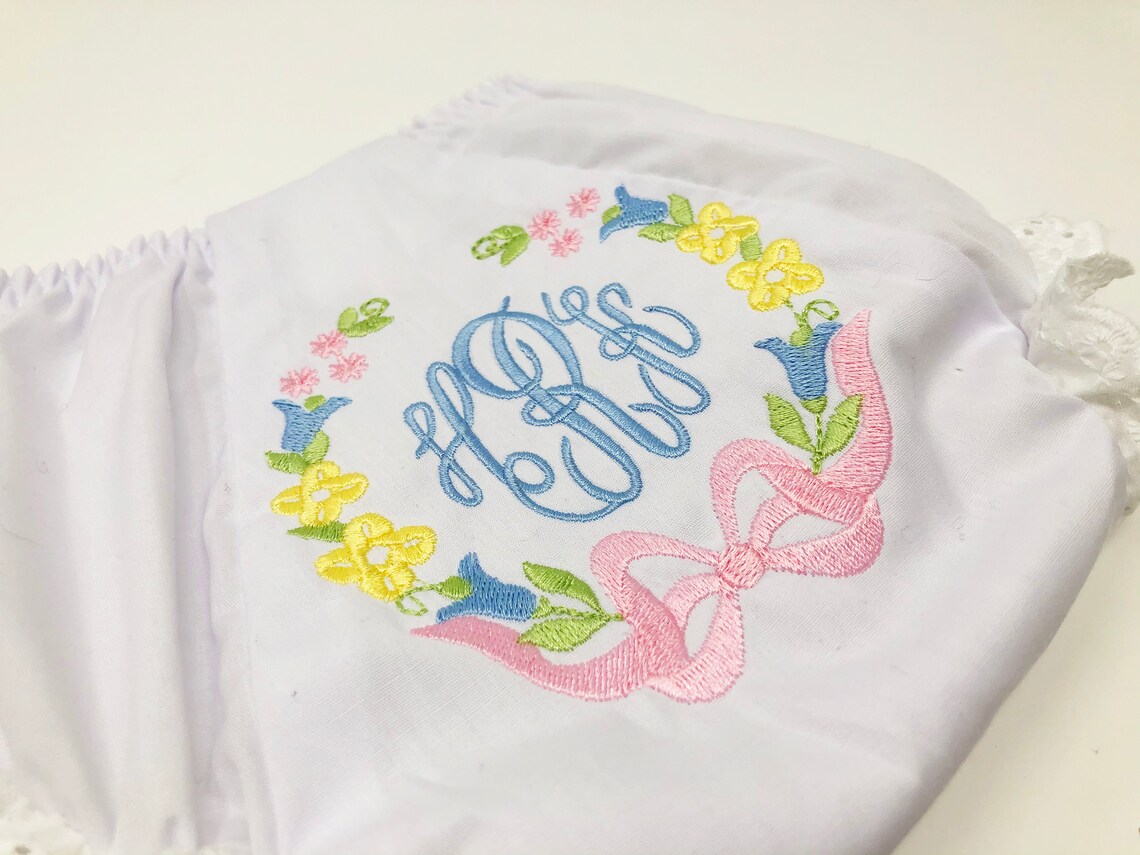 Pastel Monogrammed Diaper Cover. Floral Baby Bloomers. Easter | Etsy