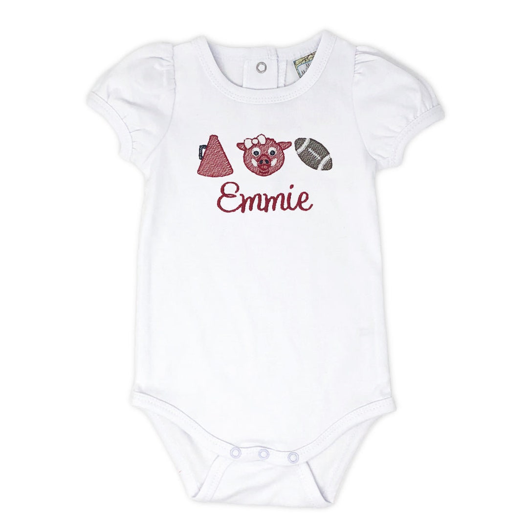 Girls Razorback Bodysuit Personalized Embroidered Game Day - Etsy