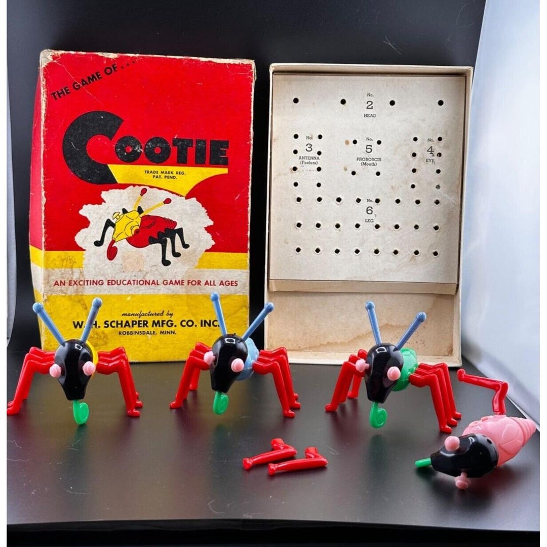 1949 Cooties Game Incomplete the Game of Cootie Original With Box - Etsy