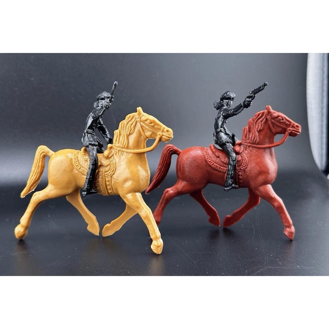 4 Vtg 1960s Daniel Boone Fort Boonesboro Frontiersman With Horses Tim ...