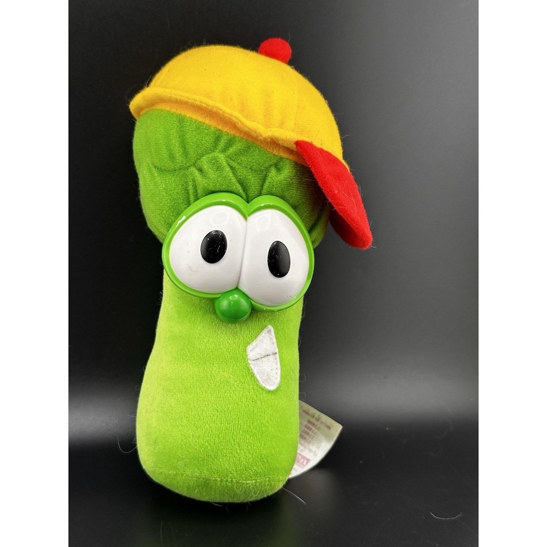 Vtg Fisher Price Veggie Tales Junior Jr Asparagus 9" Plush 1999 *no ...