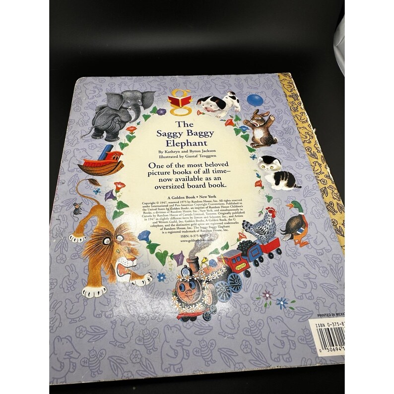 1975 the Saggy Baggy Elephant Rare 11x9 Oversized Golden Board Book ...