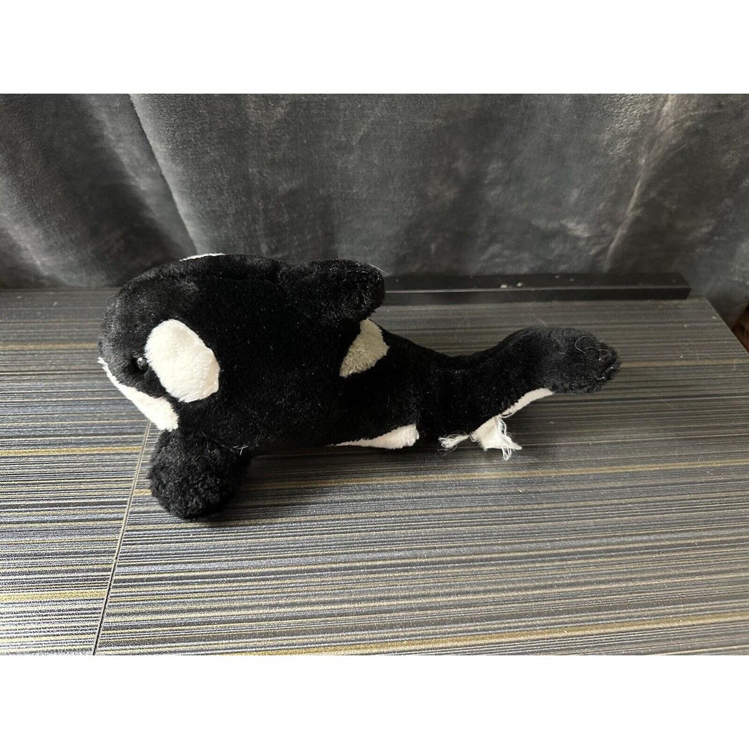 10" Sea World Plush Shamu Killer Whale Black White Stuffed Animal Orca ...