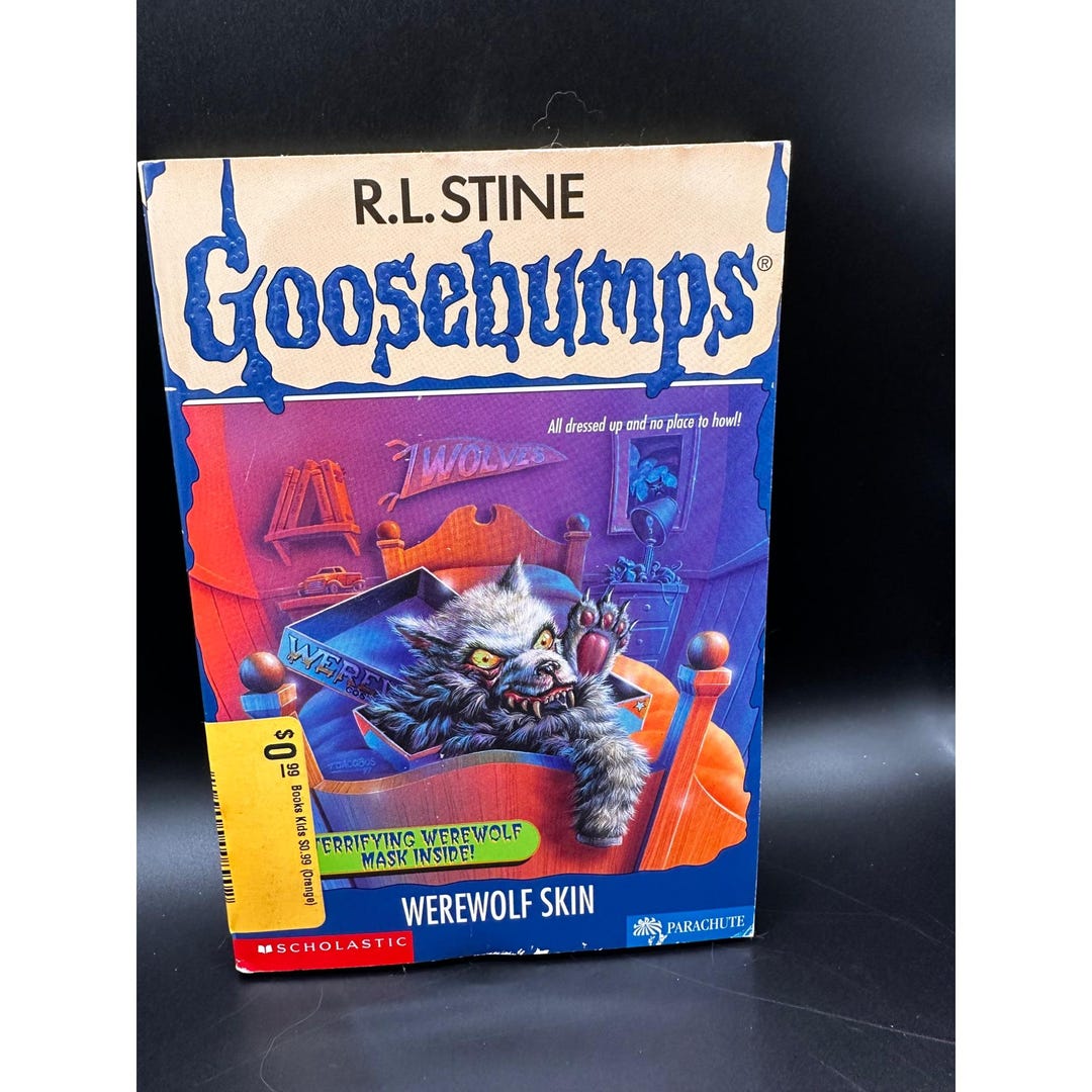 RL Stine Goosebumps Werewolf Skin #60 Book With Werewolf Mask Unread ...