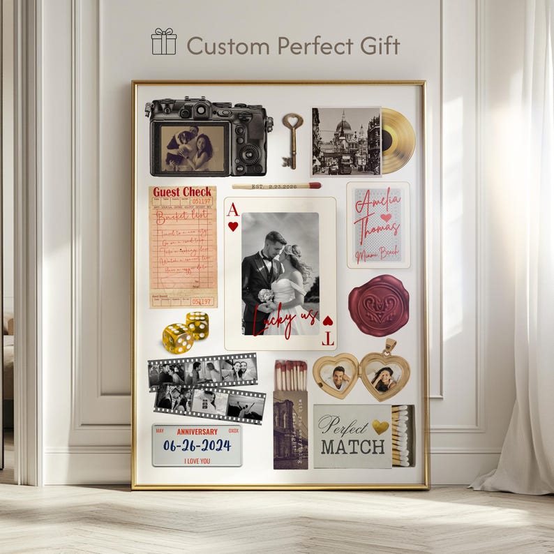 Custom Ace Playing Card Photo Template for Couple, Matchbook-inspired ...