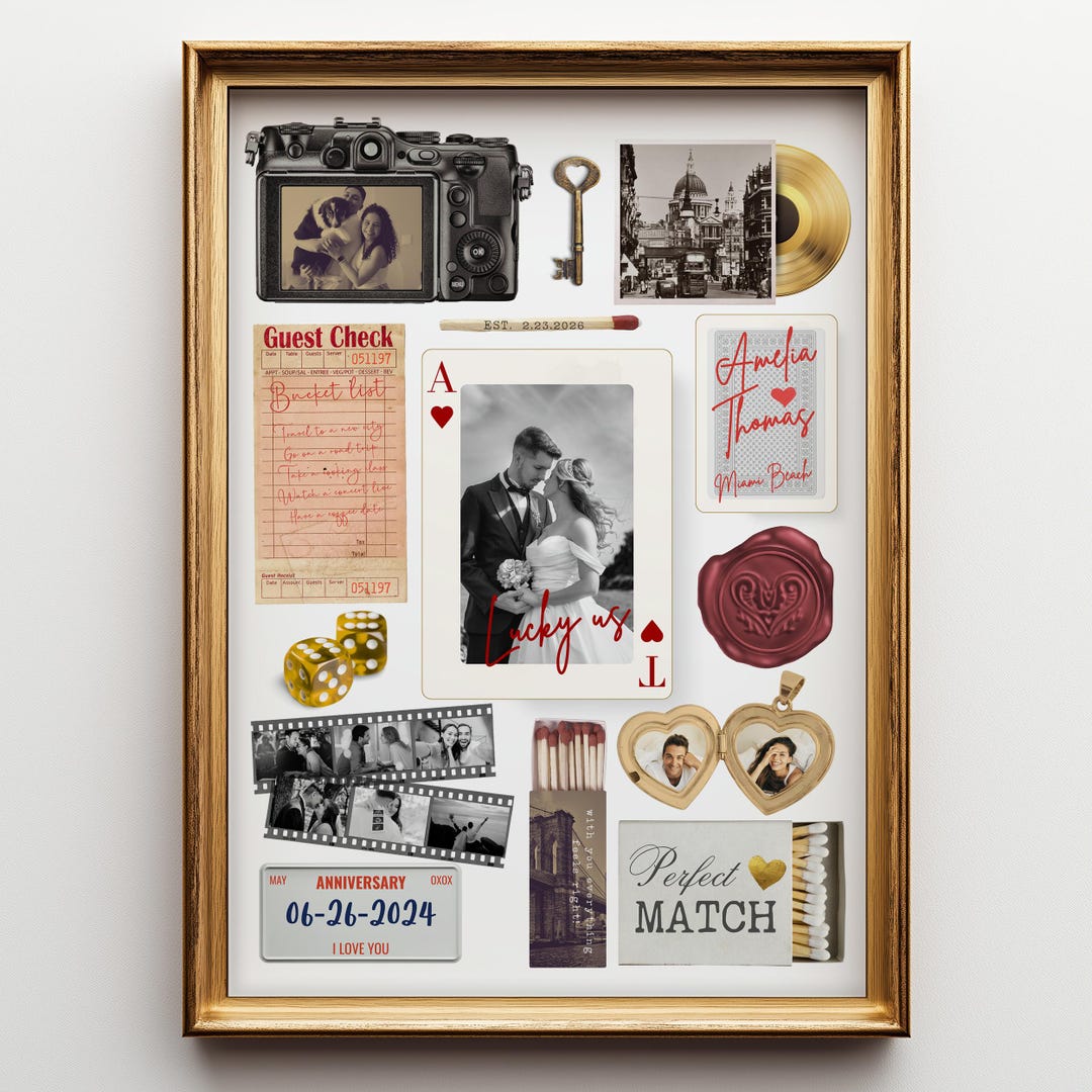 Custom Ace Playing Card Photo Template for Couple, Matchbook-inspired ...