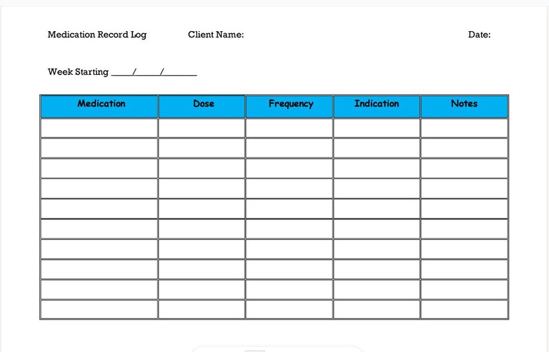 Medication Record List - Etsy