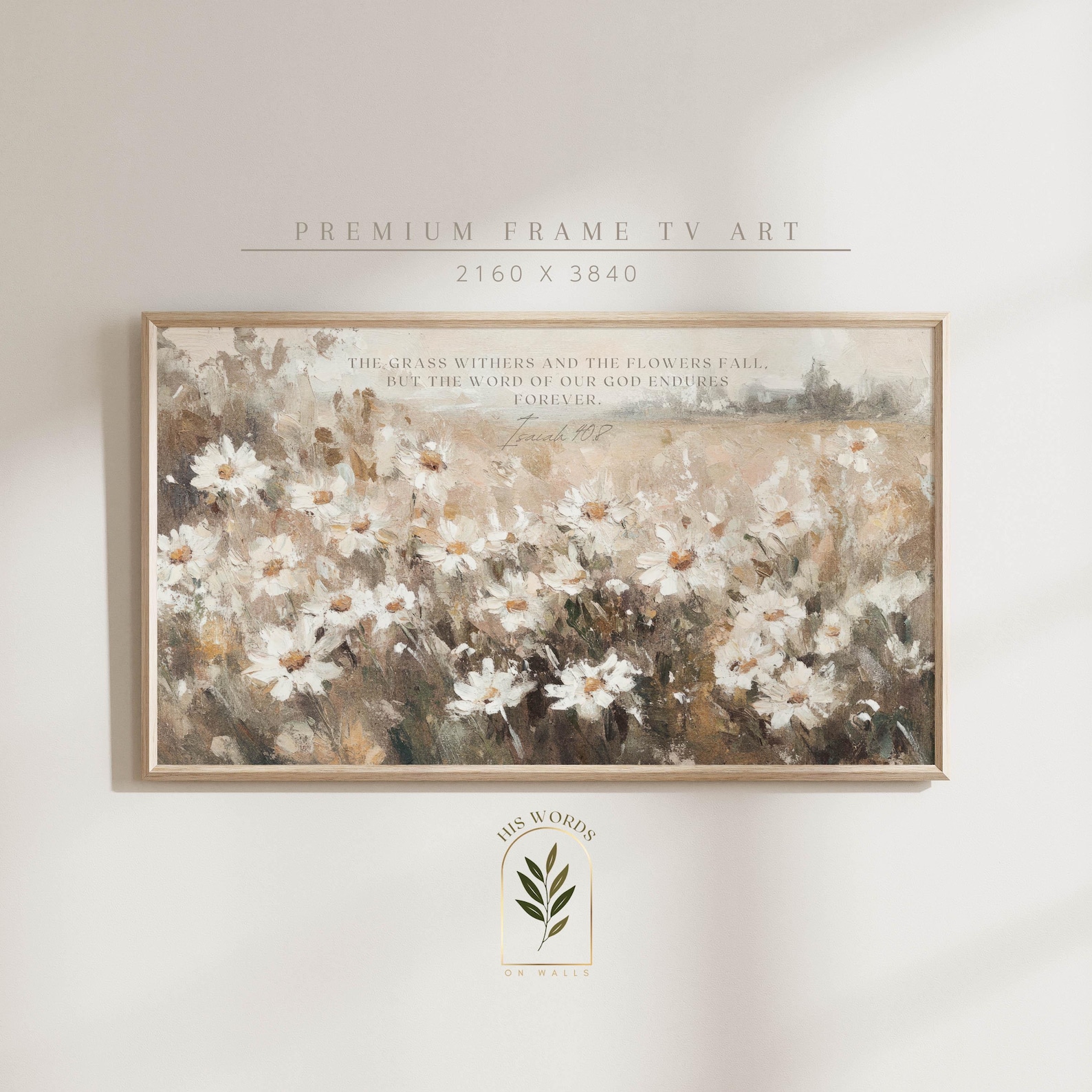 Bible Verse Art Landscape Painting Samsung Frame Tv Art, Subtle ...