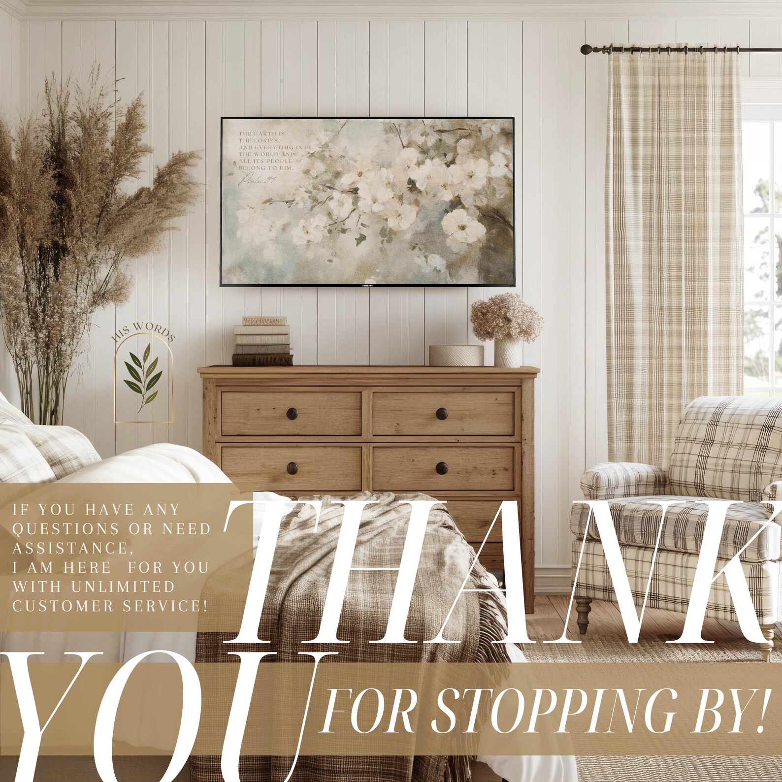 Subtle Christian Art for Framte Tv Christian Home Decor, Scripture Art ...
