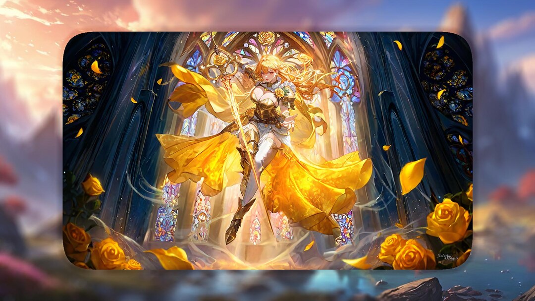 Rose Knight Playmat - 60 X 35 Cm - TCG Mat Tabletop 24"x14" Gaming ...
