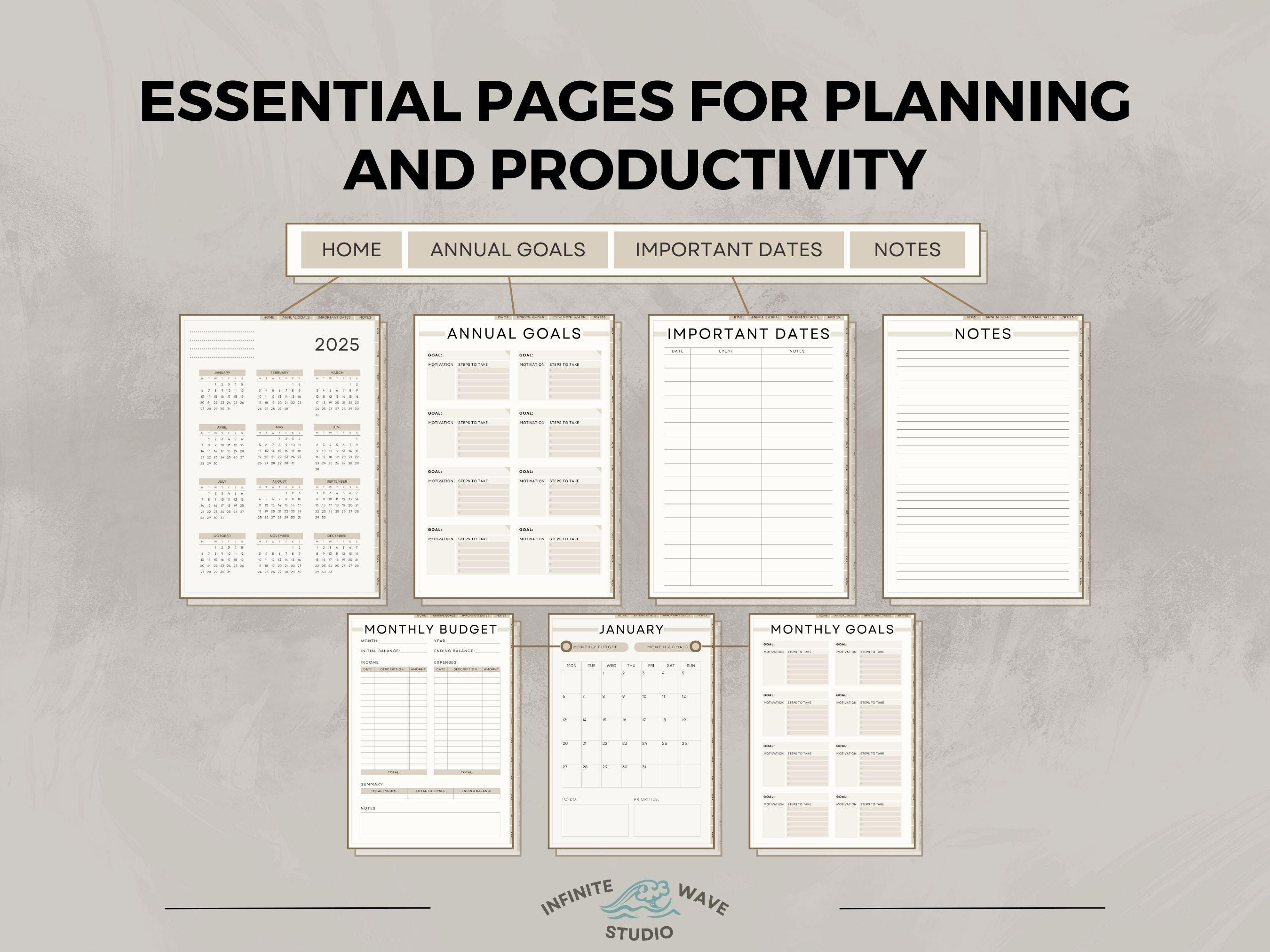 2025 Planner | 2025 Calendar | Digital Planner 2025 | Expense Tracker ...