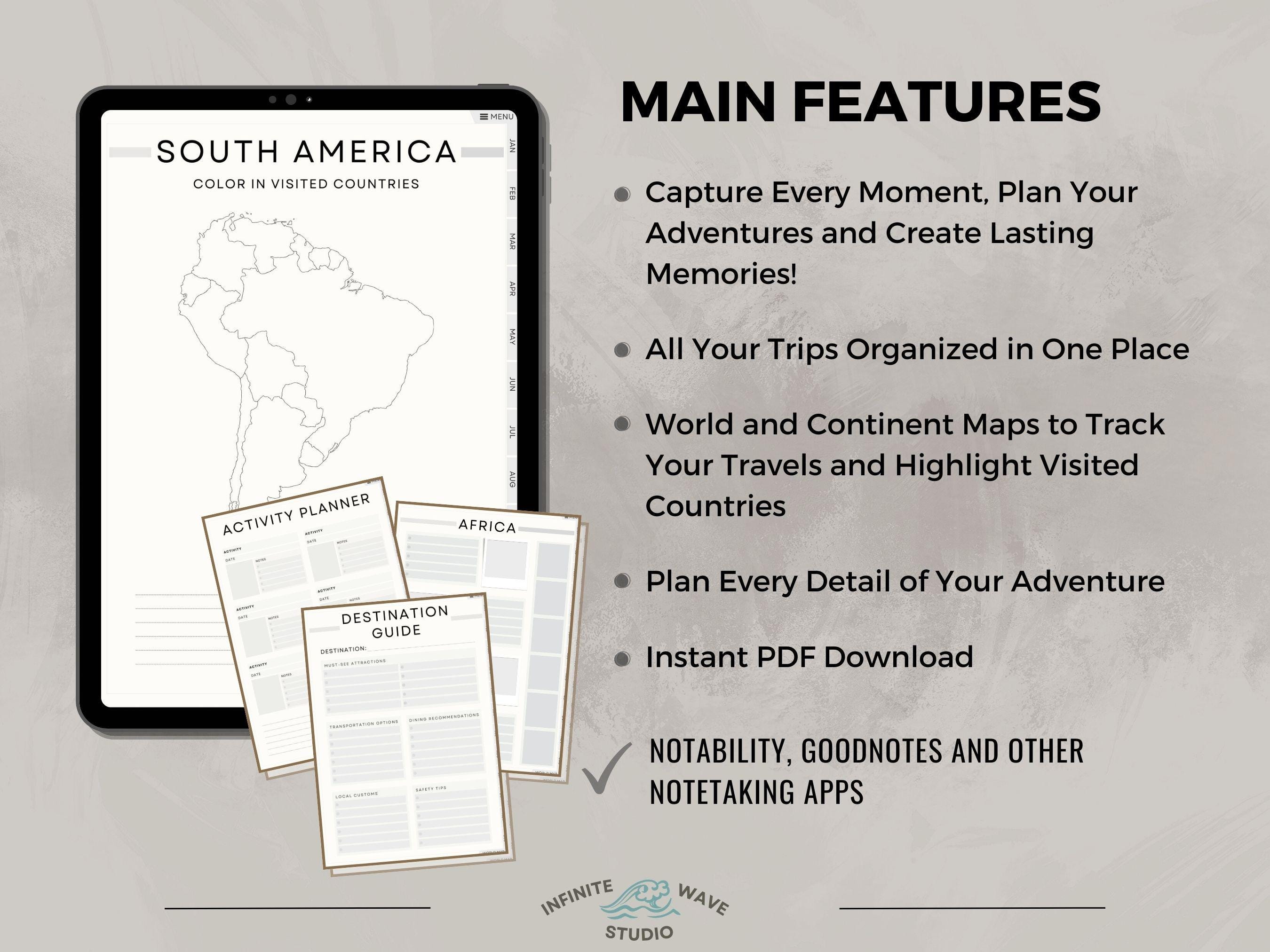 Travel Journal | Places Visited Map | Travel Tracker Map | Travel ...