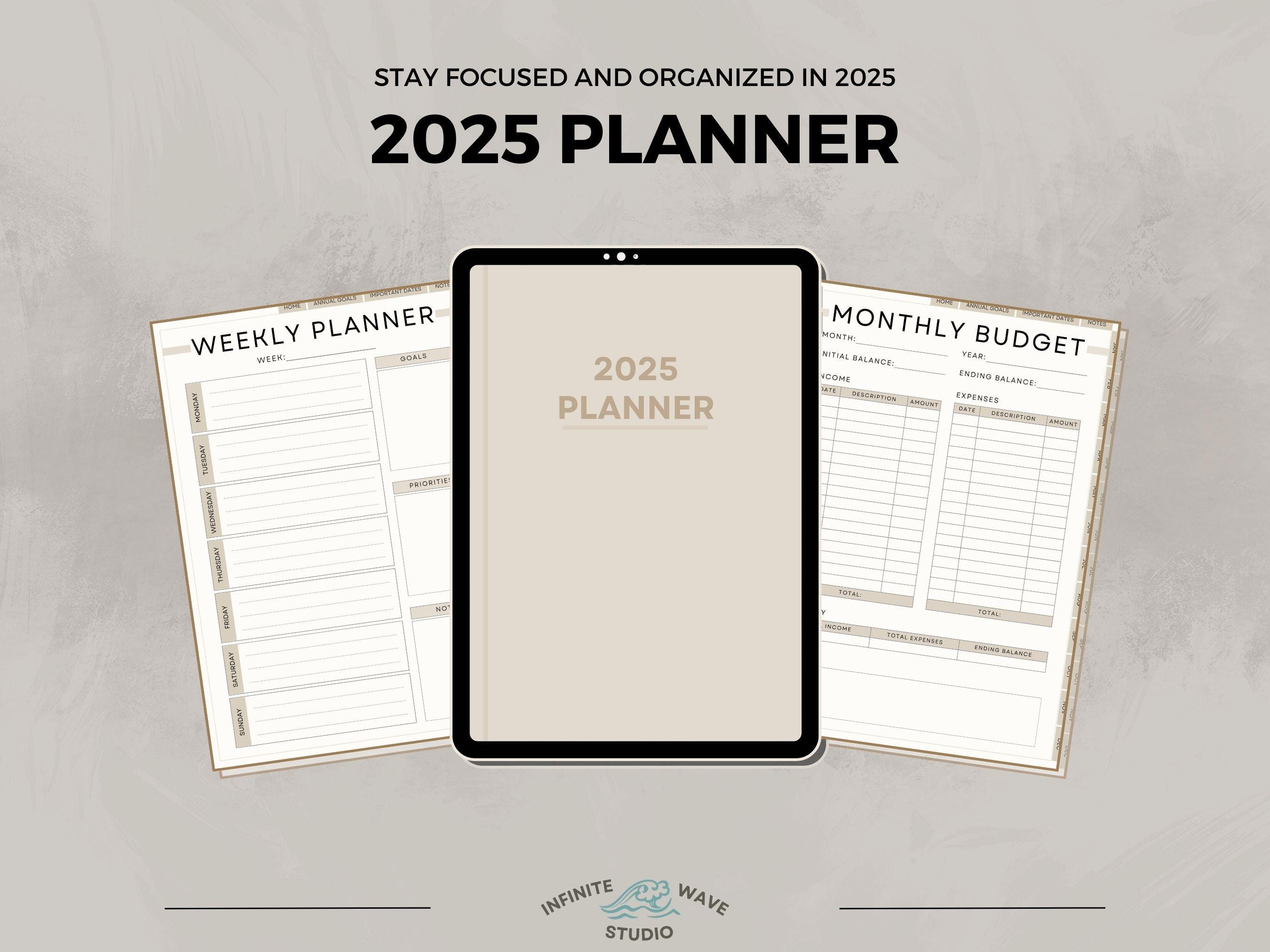 2025 Planner | 2025 Calendar | Digital Planner 2025 | Expense Tracker ...