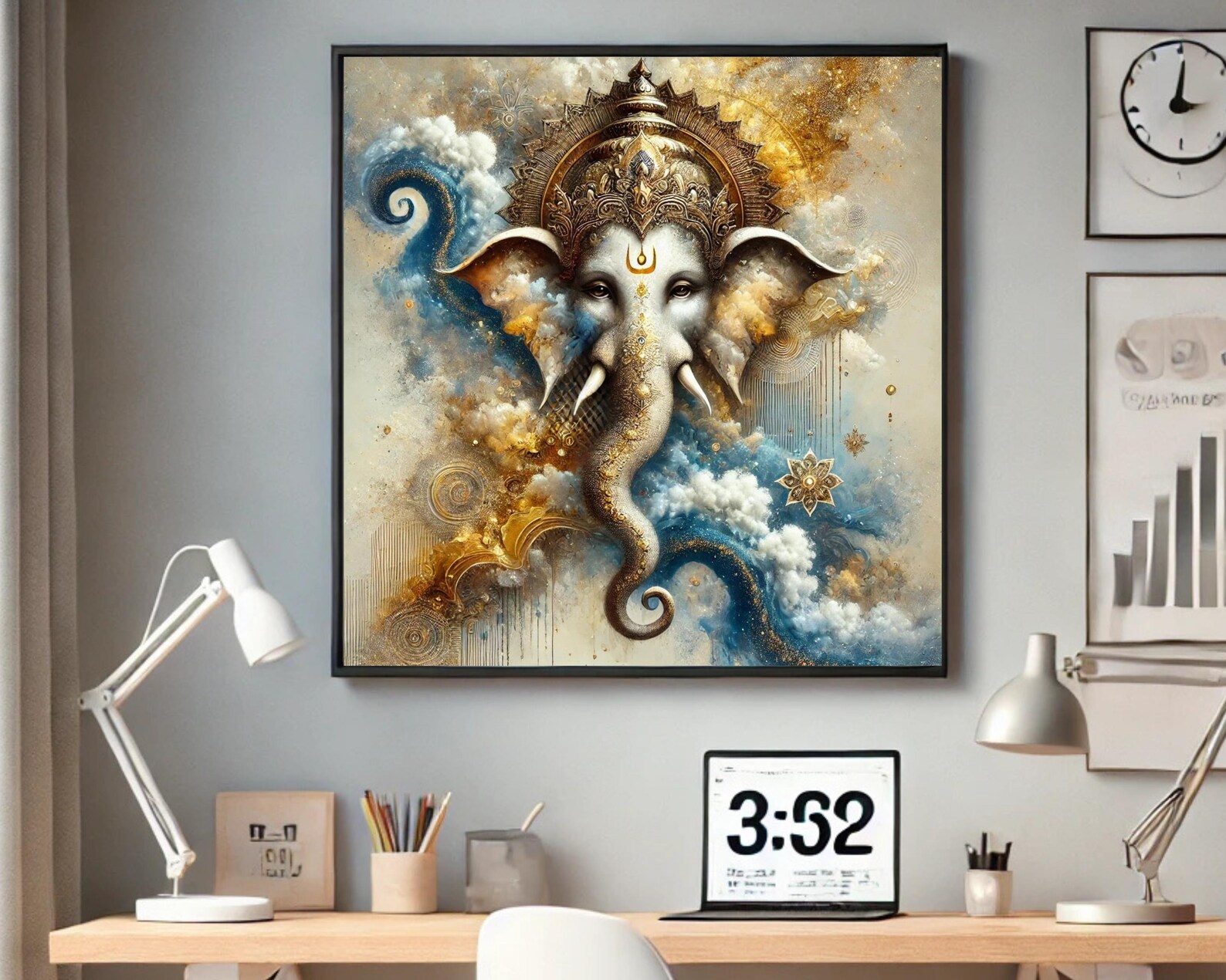 Ganesha Wall Art Digital Download - LIMITED TIME USD9.99 SALE - Hindu ...