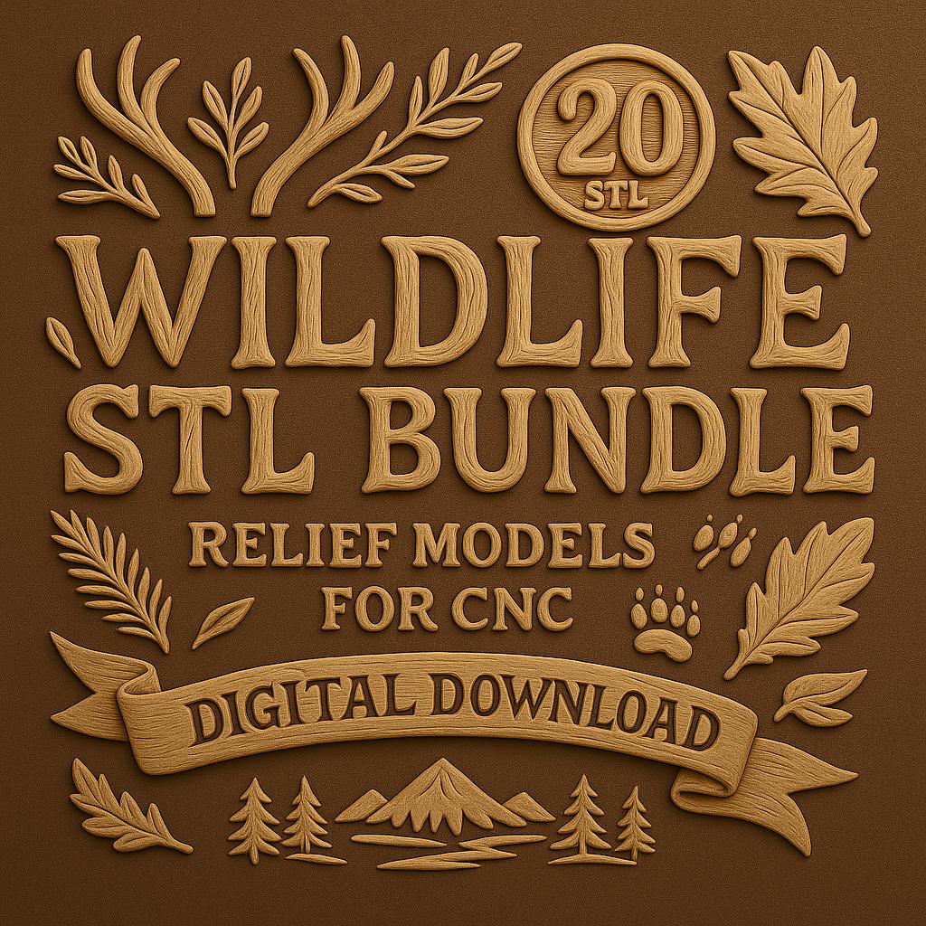 Wildlife STL Bundle – 3D Wood Carving STL Files for CNC Router (digital ...