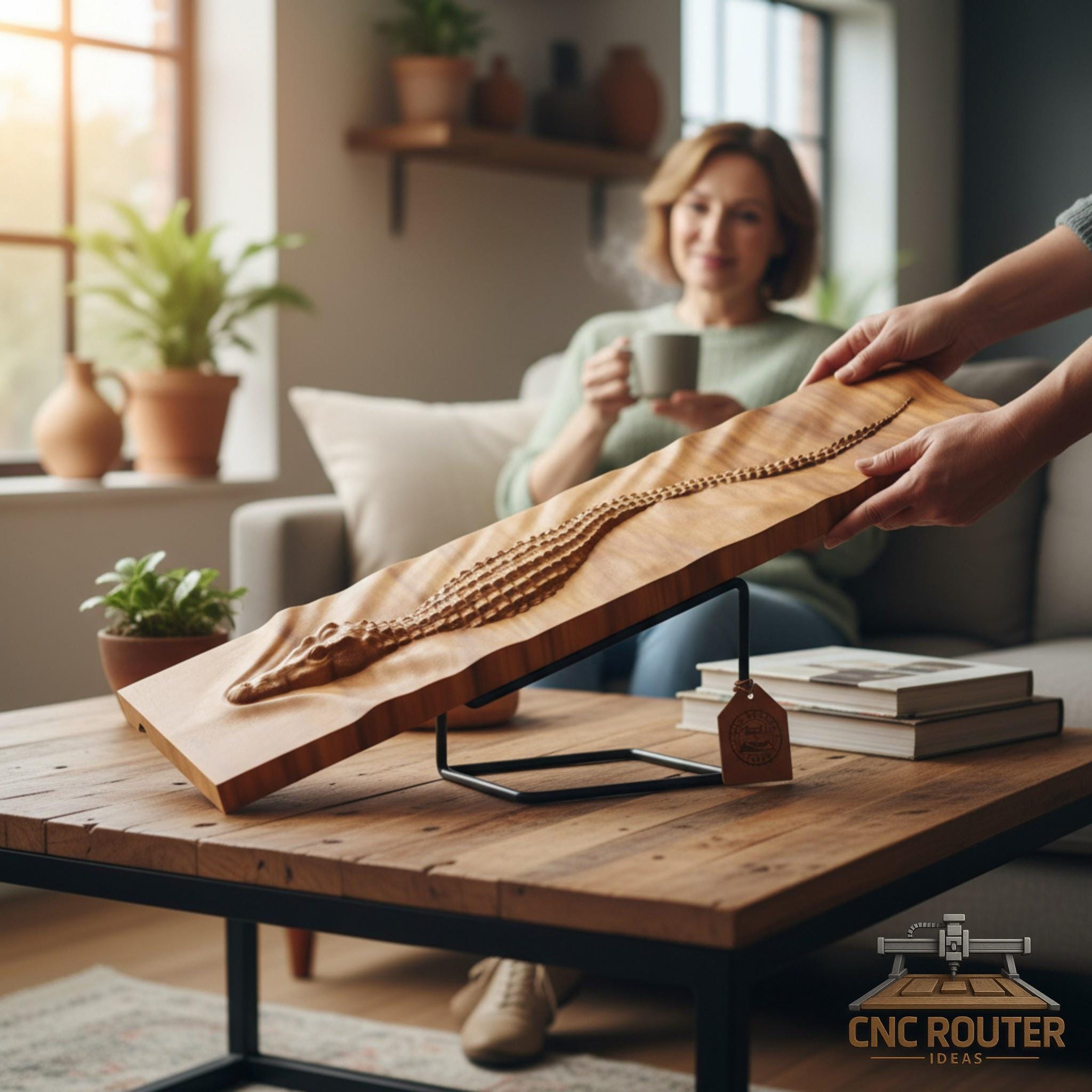 Crocodile River Board Relief – 3D Wood Carving STL File for CNC Router ...