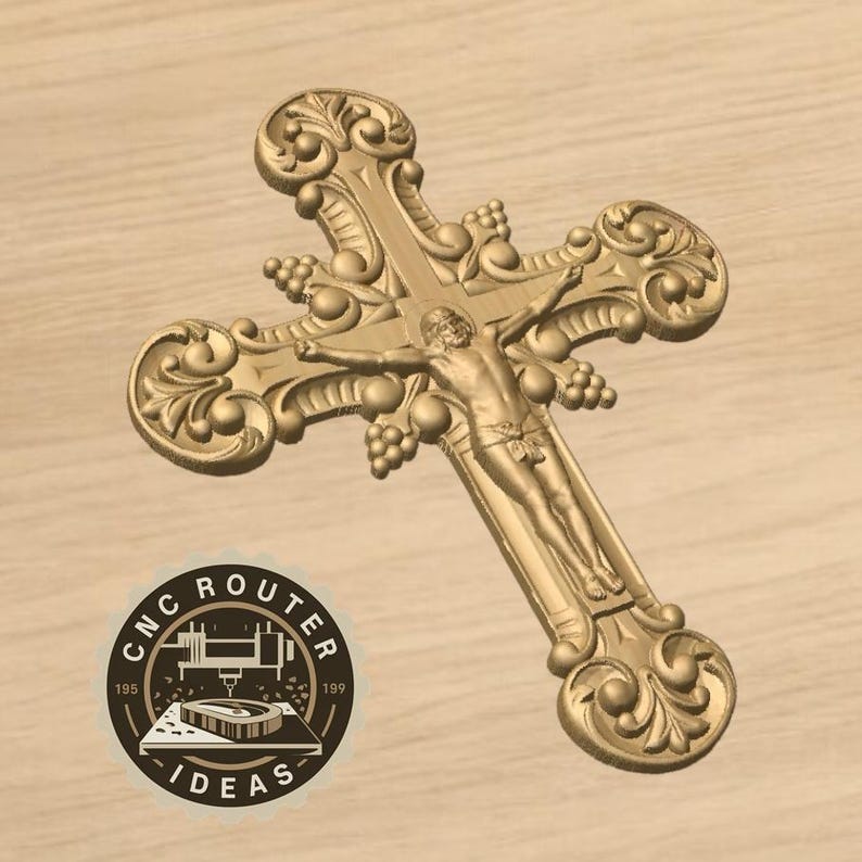 Jesus Christian Cross - STL File for CNC Wood Carving, Cnc Router Files ...