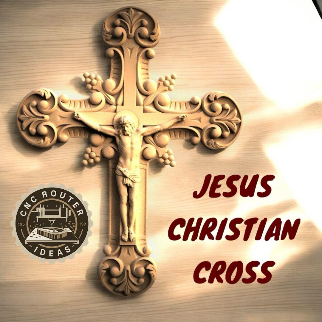 Jesus Christian Cross - STL File for CNC Wood Carving, Cnc Router Files ...