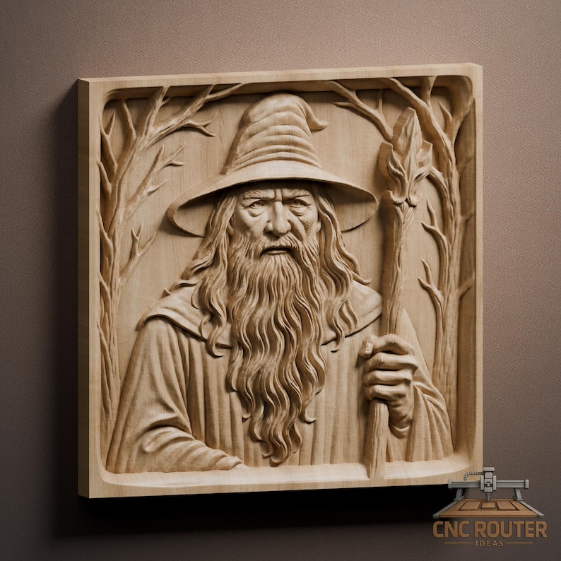 Epic Fantasy Wizard Relief – 3D Wood Carving STL File for CNC Router - Etsy