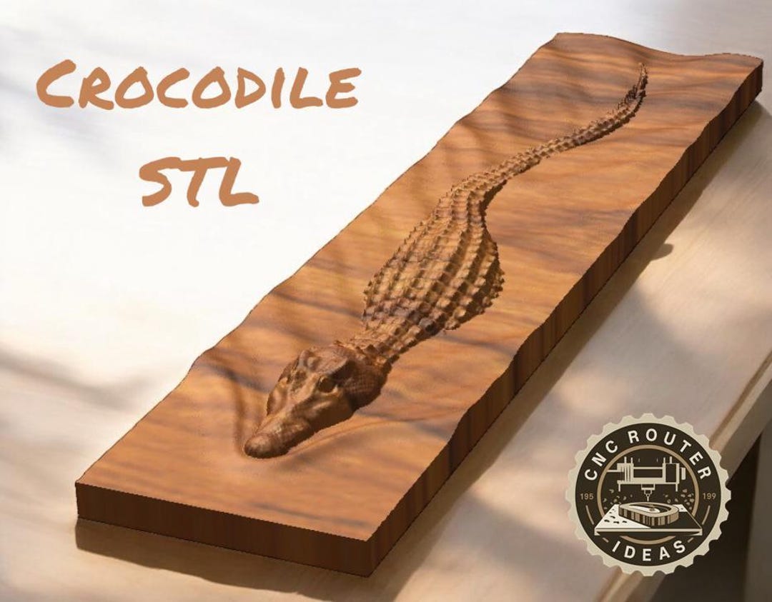 Crocodile - STL File for CNC Wood Carving, Cnc Router Files - Etsy ...