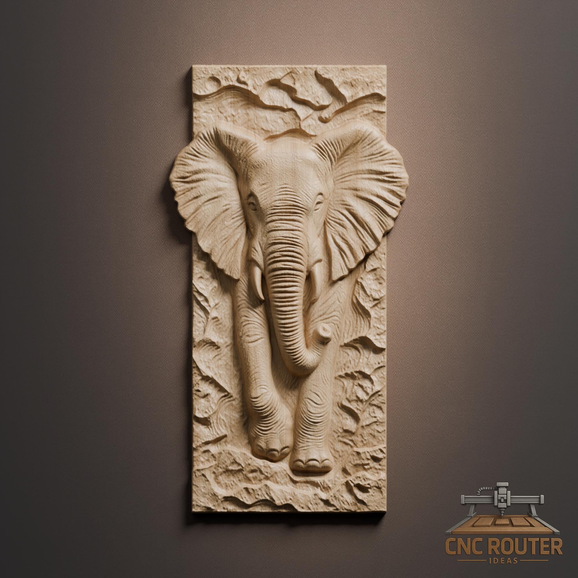 Elephant Relief – 3D Wood Carving STL File for CNC Router - Etsy