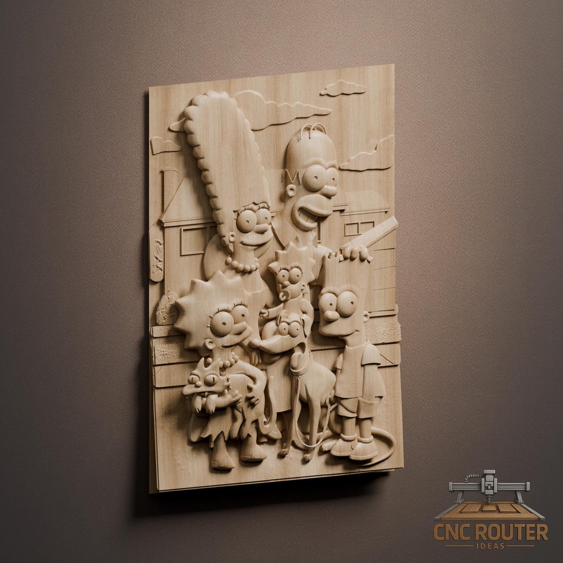 Relieve familiar de dibujos animados: archivo STL de tallado de madera ...