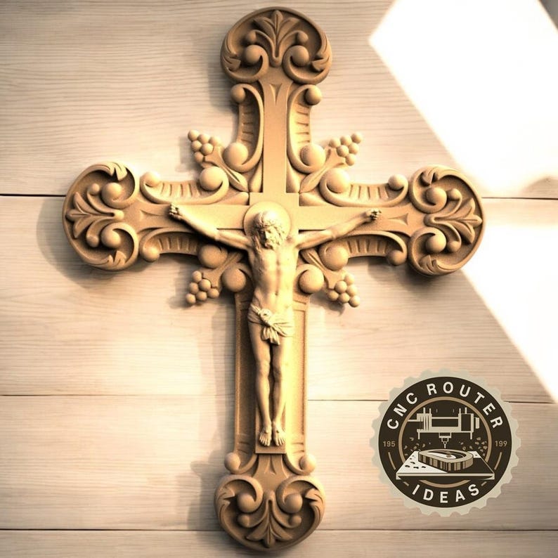 Jesus Christian Cross - STL File for CNC Wood Carving, Cnc Router Files ...